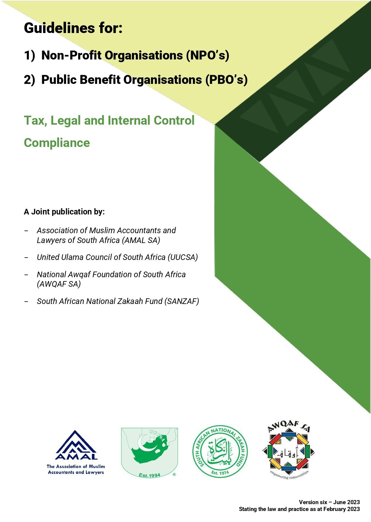 Guidelines for NPO’s and PBO’s version 6 – June 2023 – Final Updated ...